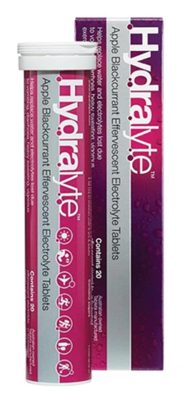 Hydralyte Effervescent Electrolyte Apple Blackcurrant Tablets 20 ...