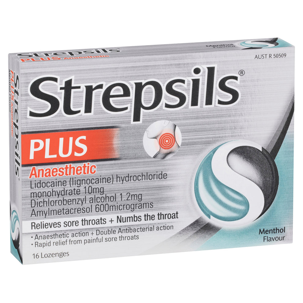 Strepsils Plus Anaesthetic Sore Throat Lozenges 16 Pack – HealthEZ Pharmacy