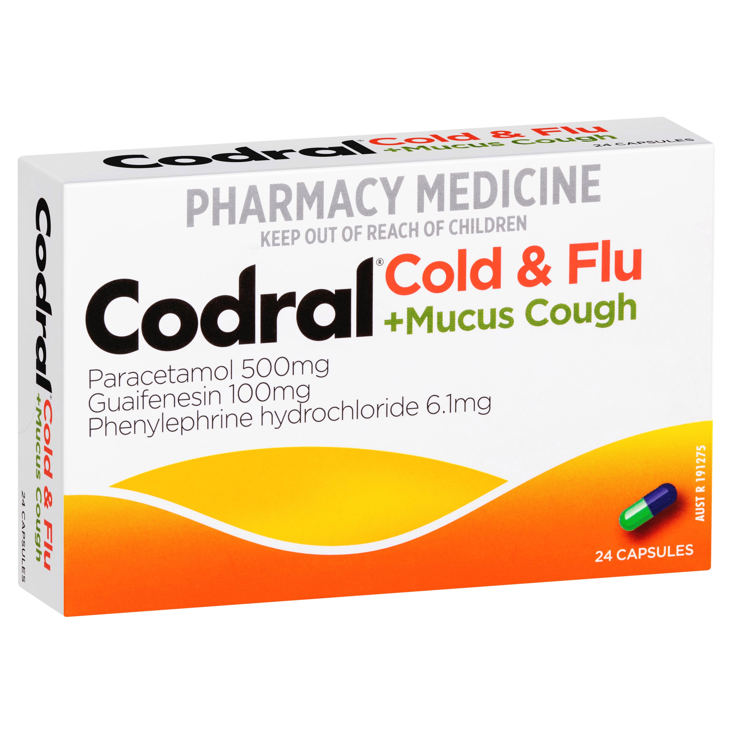 Codral PE Cold & Flu + Mucus Cough Capsules 24 – HealthEZ Pharmacy