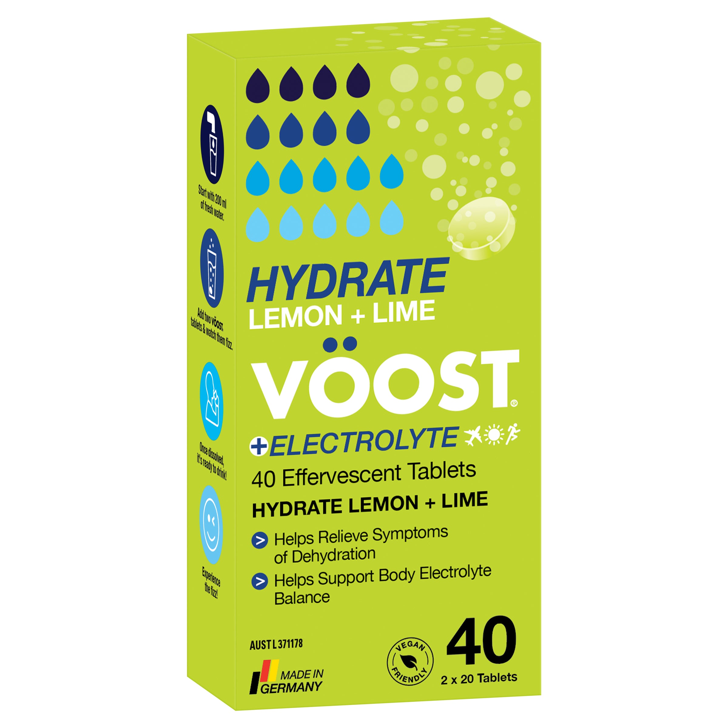 Voost Hydrate Lemon Lime Effervescent Tablets 20 – HealthEZ Pharmacy