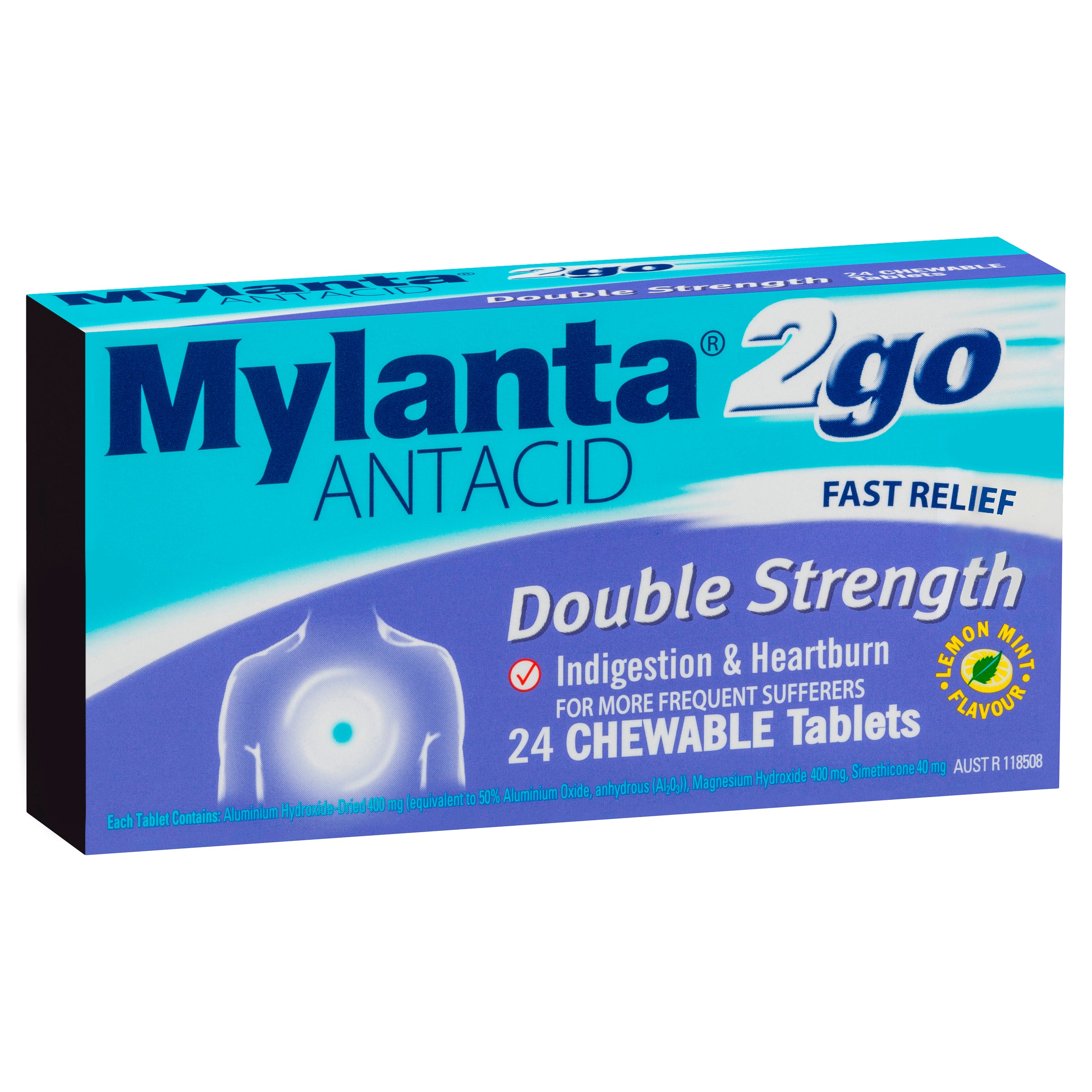 Mylanta 2Go Double Strength Chewable Tablets 24 – HealthEZ Pharmacy